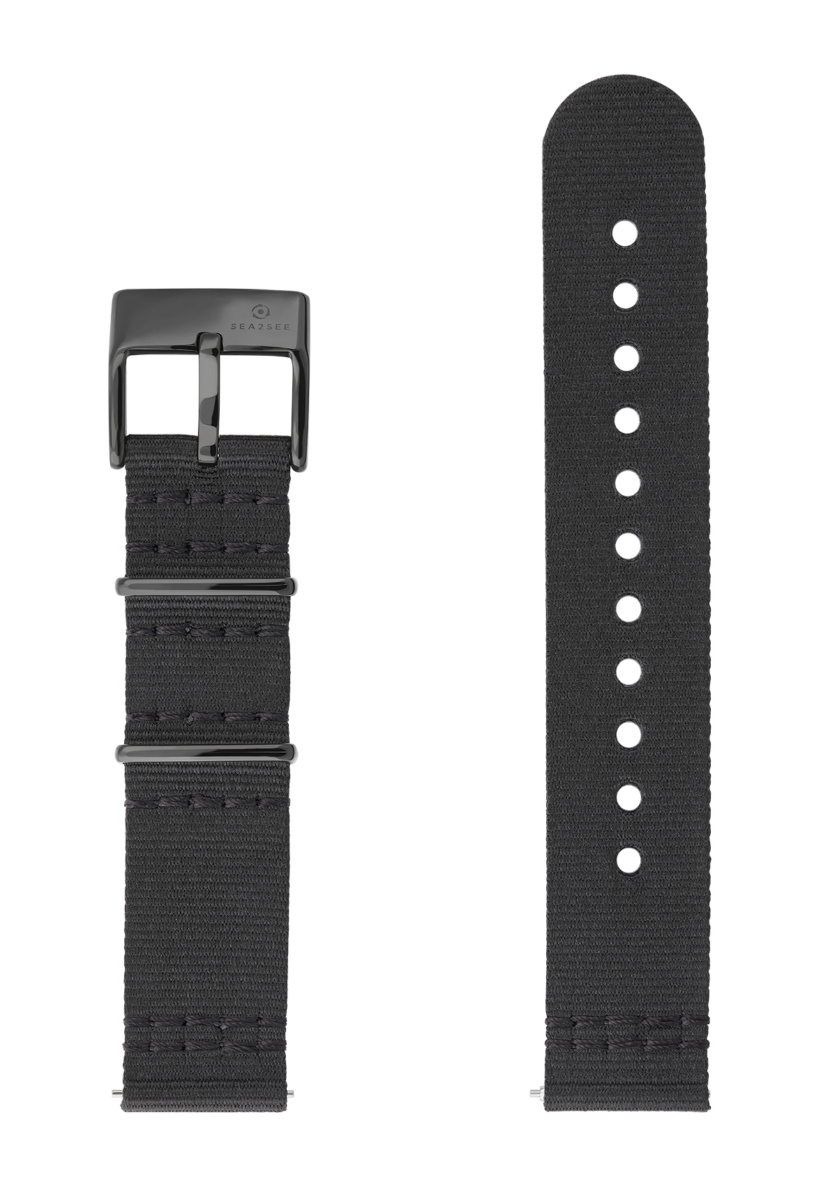 BLACK RECYCLED OCEAN PLASTIC WATCH STRAP